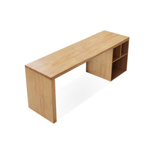 Groove Interior Burlywood Rectangular Solid Wood desk | Wayfair